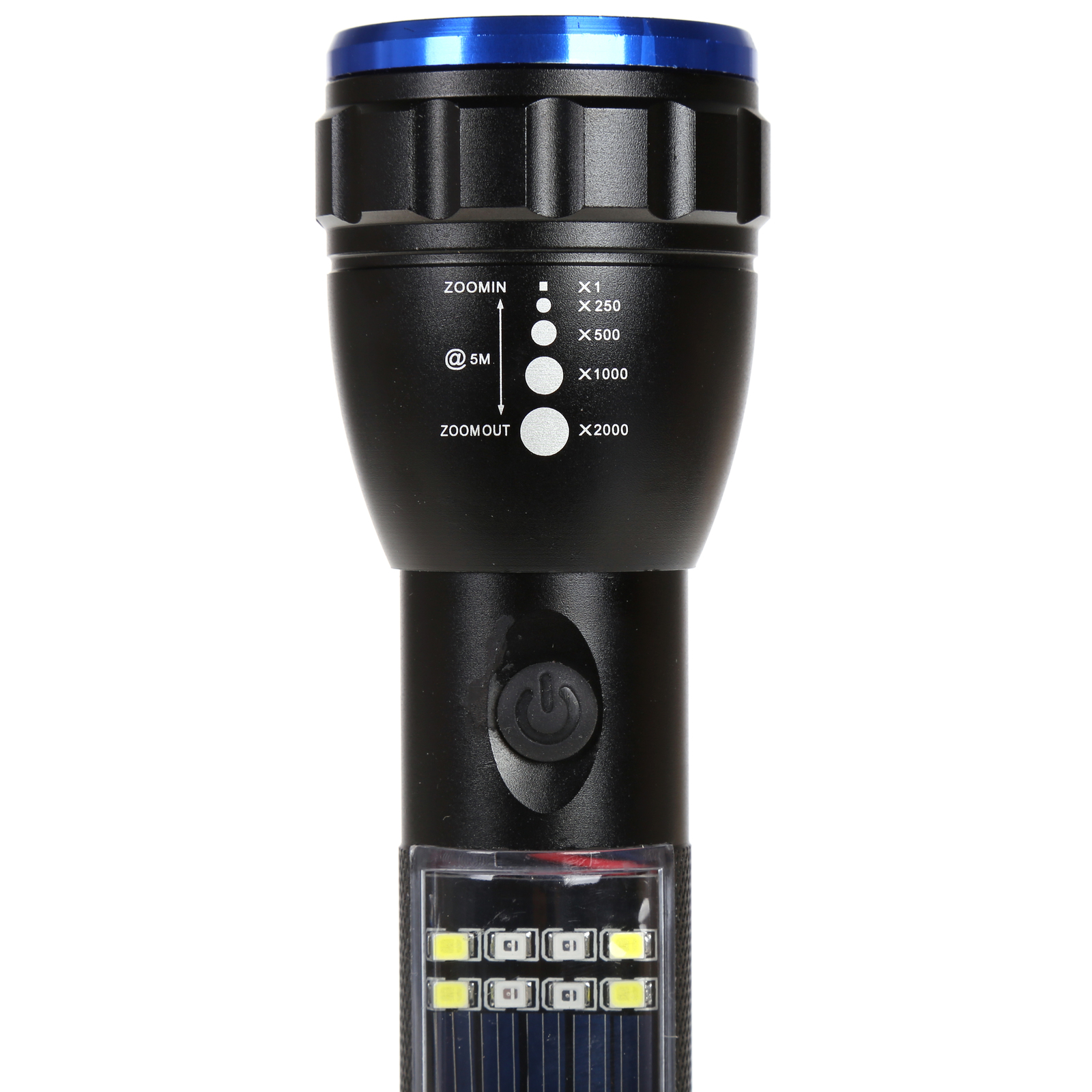 Solar Flashlight Torch - Heavy Duty Aluminum Body - 220mm Length with ...