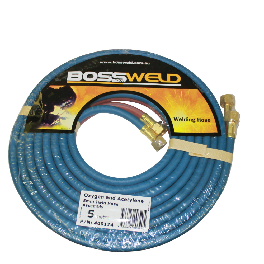 Bossweld Oxy & Acetylene 5M - 10M Twin Hose Assembly. - need1.com.au
