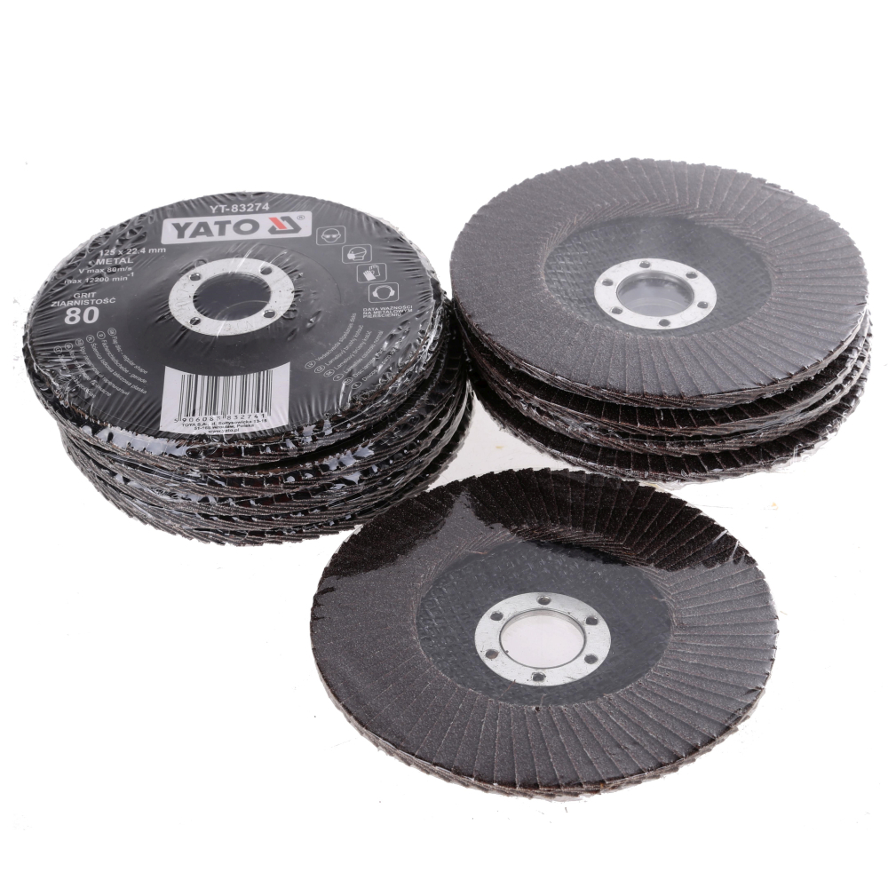 Yato 10 x YATO Flap Discs | 125mm x 22.4mm | Grit 40 - 80 - need1.com.au