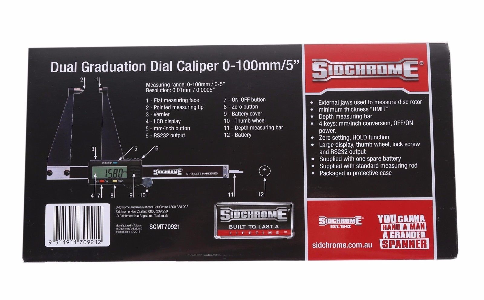 SIDCHROME Graduation Dial Caliper - Dual - need1.com.au