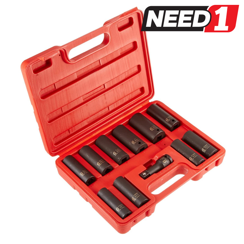 SUNEX 11pc 1/2" Drive Thin Wall Deep Impact Socket Set - need1.com.au