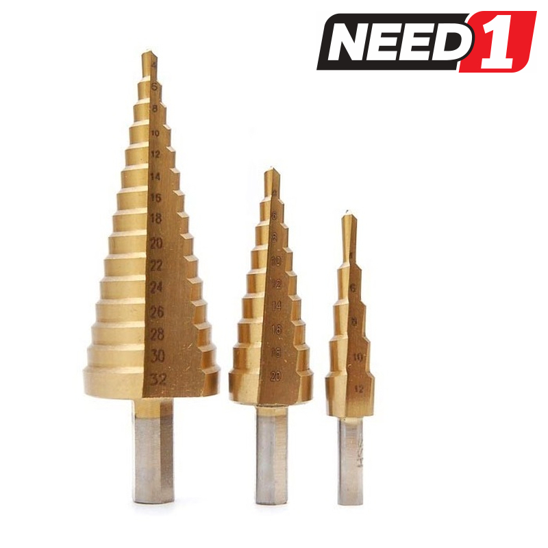 ROLSON 3pc Step Drill Set in Aluminium Case - need1.com.au